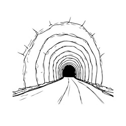Tunnel Linear Perspective Sketch Royalty Free Vector Image