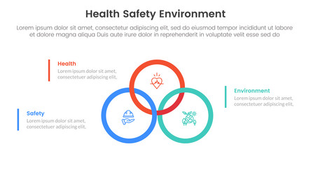 Hse framework infographic 3 point stage template Vector Image