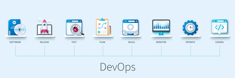Devops engineering service concept with icons Vector Image