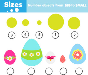 Matching children educational game match by size Vector Image