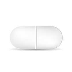 Realistic pharmaceutical medical white pill Vector Image
