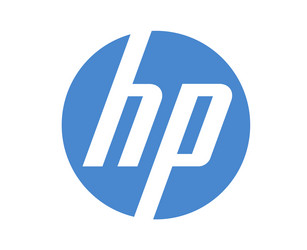 Hp brand symbol laptop logo design usa computer Vector Image