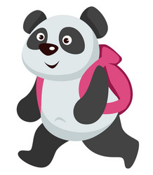 Cute panda on his way to school Royalty Free Vector Image