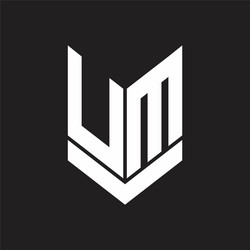 Um logo monogram with sword and shield Royalty Free Vector