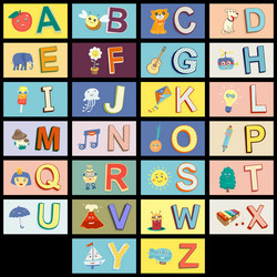 Cute kids cartoon alphabet letter d Royalty Free Vector