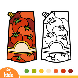 Coloring book ketchup pack Royalty Free Vector Image