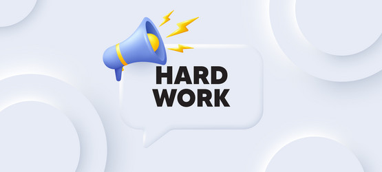 Hard work tag job motivational offer neumorphic Vector Image