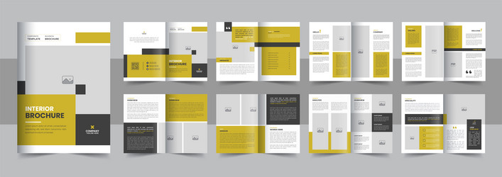 Modern interior design portfolio layout template Vector Image