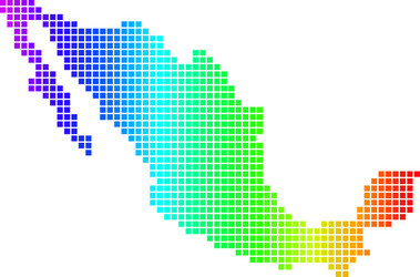Spectrum hexagon mexico map Royalty Free Vector Image