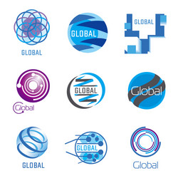 Logos globe global Royalty Free Vector Image - VectorStock