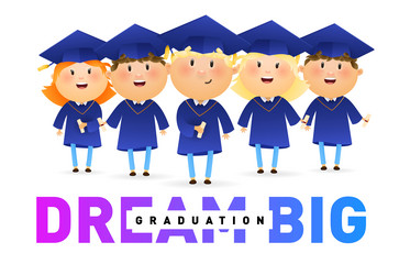 Dream big graduation poster design Royalty Free Vector Image