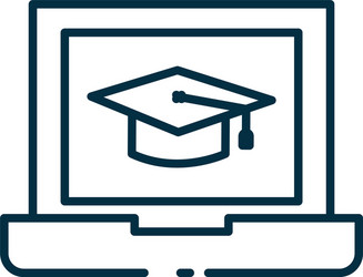 Graduation cap icon line style Royalty Free Vector Image