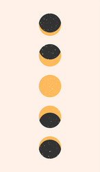 Modern moon minimal art background Royalty Free Vector Image