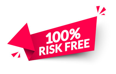 Risk free guarantee label on white background Vector Image