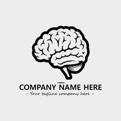 Brain black and white for logo company image Vector Image