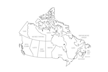 Canada political map of administrative divisions Vector Image
