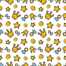 Seamless pattern with coronation attributes Vector Image
