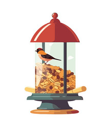 Cute cartoon bird perching Royalty Free Vector Image