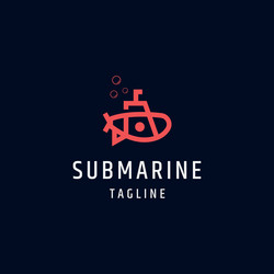 Submarine logo icon design template flat Vector Image