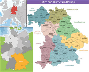 Map of bavaria Royalty Free Vector Image - VectorStock