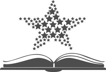 Open book icon with with stars above Royalty Free Vector