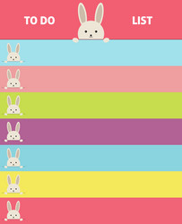 Design notebook format banner with bunnies Vector Image