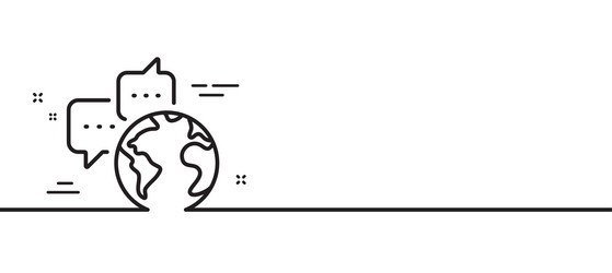 Global business line icon international Royalty Free Vector