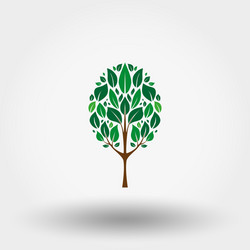 Green tree icon flat Royalty Free Vector Image