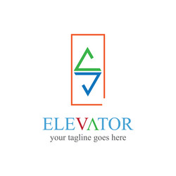 Lift and elevator logo design minimal logotype Vector Image