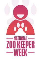 National zoo keeper week holiday concept Vector Image