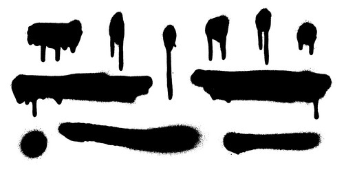 Graffiti spray banner set paint Royalty Free Vector Image