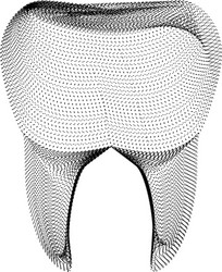 Tooth cartoon dental 3d grid Royalty Free Vector Image