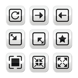 Fullscreen pictogram arrow size icon full screen Vector Image