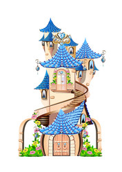 Blue princess castle Royalty Free Vector Image