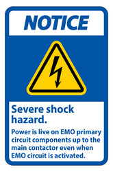 Emergency severe shock hazard sign on white Vector Image