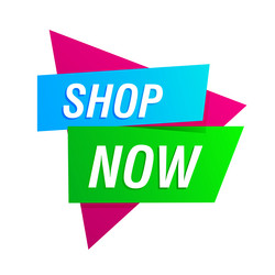 Shop now blue and yellow banner design Royalty Free Vector
