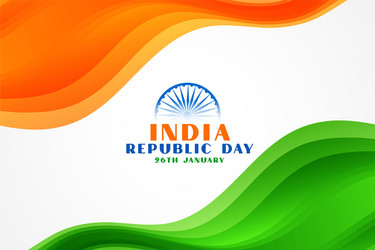 26th january republic day wavy flag banner concept