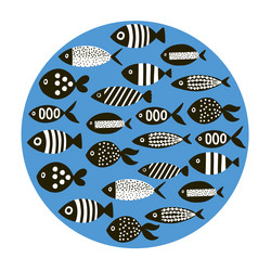 Cute fish card Royalty Free Vector Image - VectorStock