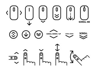 Scroll down icon scrolling symbol for web design Vector Image