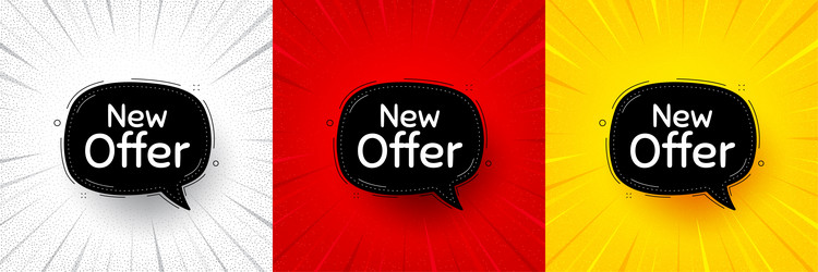 New offer bubble banner arrival black sticker Vector Image