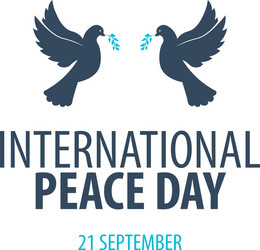 International peace day logo or emblem 21 Vector Image