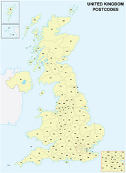 France 2 digit postcodes postal codes map Vector Image