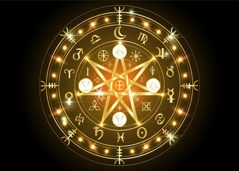 Wiccan symbol of protection set of mandala wicca Vector Image