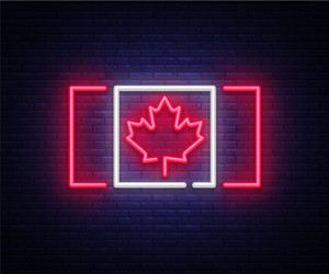 Welcome to canada neon sign Royalty Free Vector Image