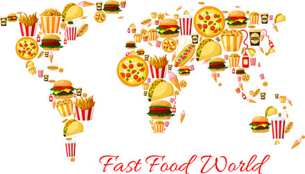 Coffee world map for cafeteria cafe Royalty Free Vector