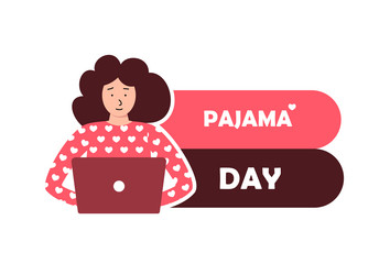 Wear pajamas to work day office workers in good Vector Image