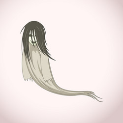 White lady cartoon ghost character Royalty Free Vector Image