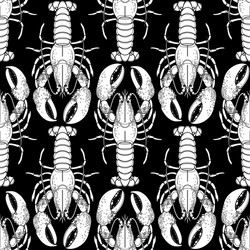 Graphic Seafood Pattern Royalty Free Vector Image