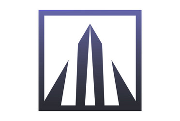 Triangle building icon logo Royalty Free Vector Image