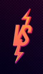 Versus sign neon style isolated Royalty Free Vector Image